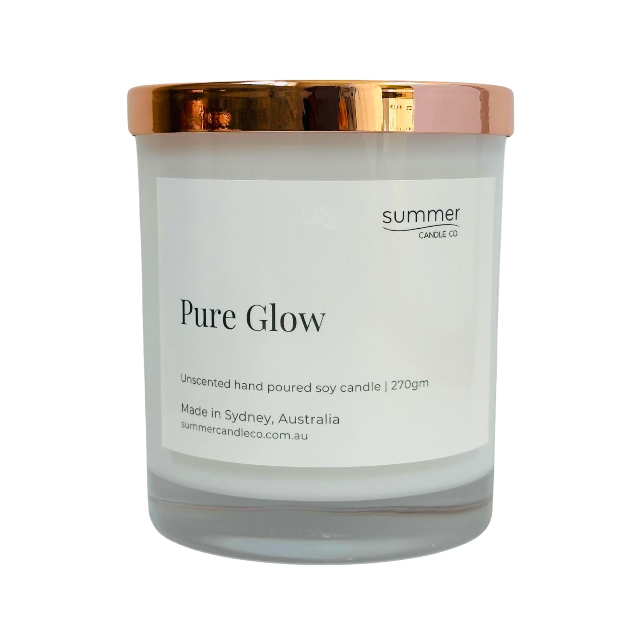 Pure Glow – Unscented Soy Wax Candle – Summer Candle Co